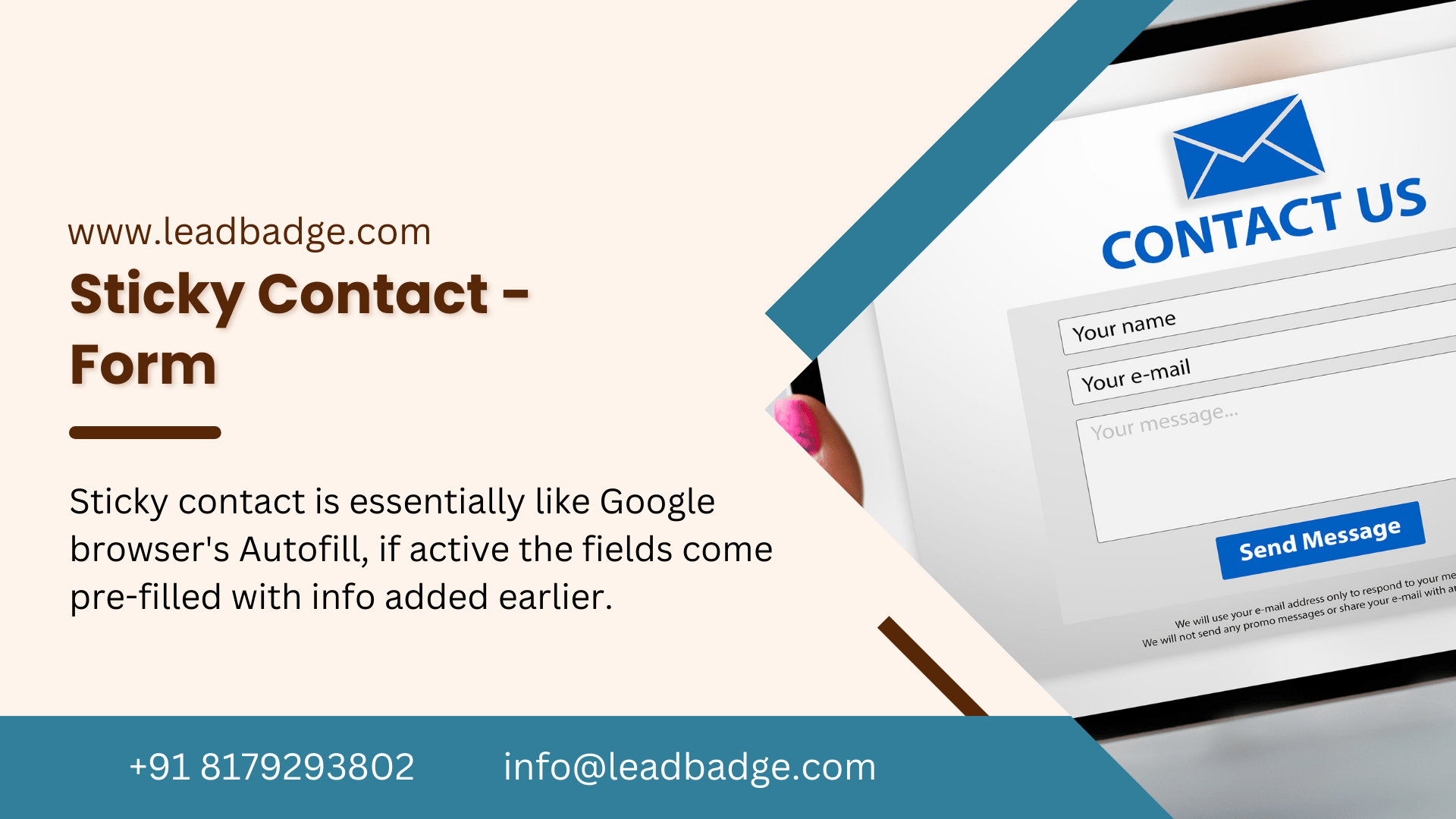 Sticky Contact - Form - LeadBadge